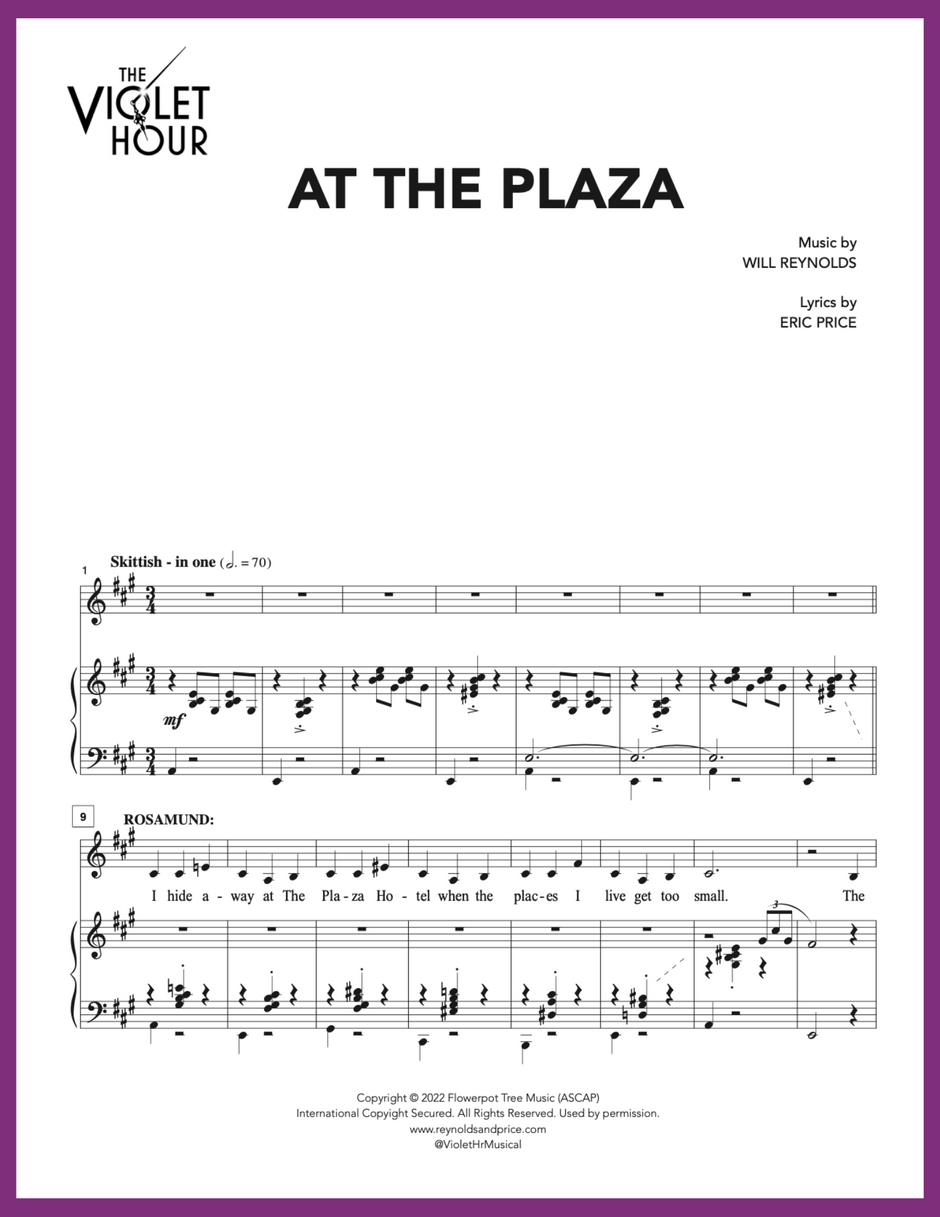 Sheet Music from THE VIOLET HOUR – Reynolds & Price